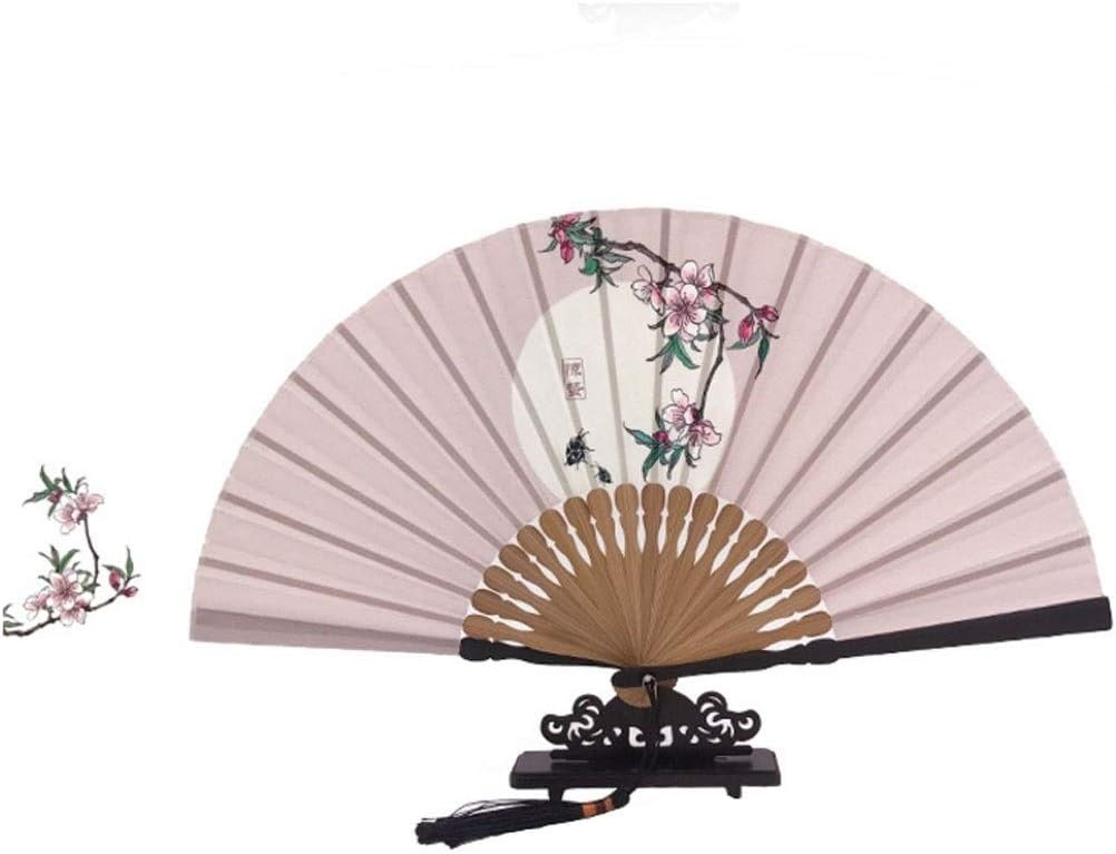 Hand Fan Folding Fan,Hand-held Fan,Folding Fan Female Classical Bamboo Bone Folding Fan Ancient Wind Tassel Small Fan Women Fans Hand Paper Folding Props Vintage style