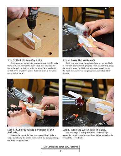 128 Compound Scroll Saw Patterns: Original "2-in-1" Designs for 3D Animals and People (Fox Chapel Publishing) Create 2 Different Images in 1 Piece: Front & Back Show 1 Image; Left & Right Show Another
