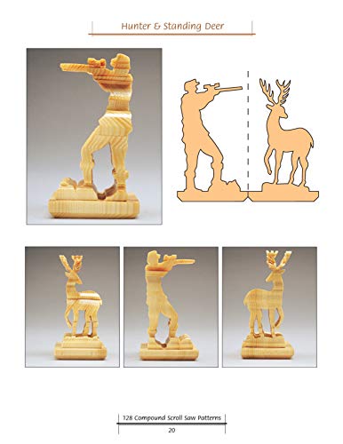 128 Compound Scroll Saw Patterns: Original "2-in-1" Designs for 3D Animals and People (Fox Chapel Publishing) Create 2 Different Images in 1 Piece: Front & Back Show 1 Image; Left & Right Show Another