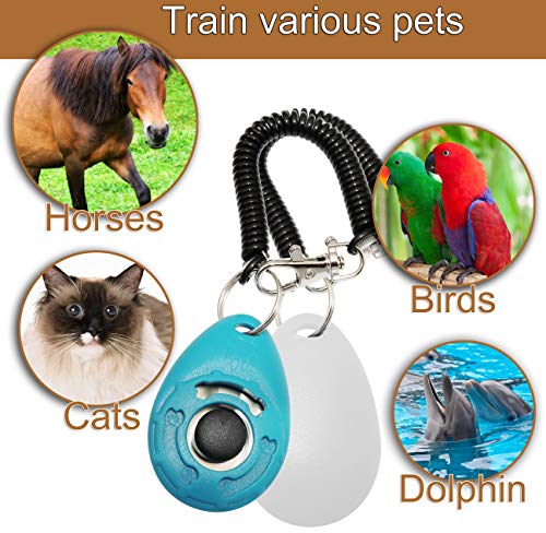 Training Clicker for Pet Like Dog Cat Horse Bird Dolphin Puppy with Wrist Strap, 2 Pack