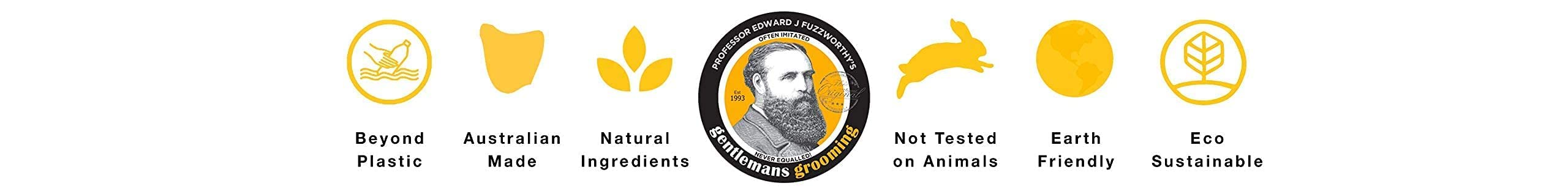 Professor Fuzzworthy Gentlemens Hair Shampoo Bars Grooming Kit for Men | 100% Natural Zero Waste All in One Hair Body Beard Bars
