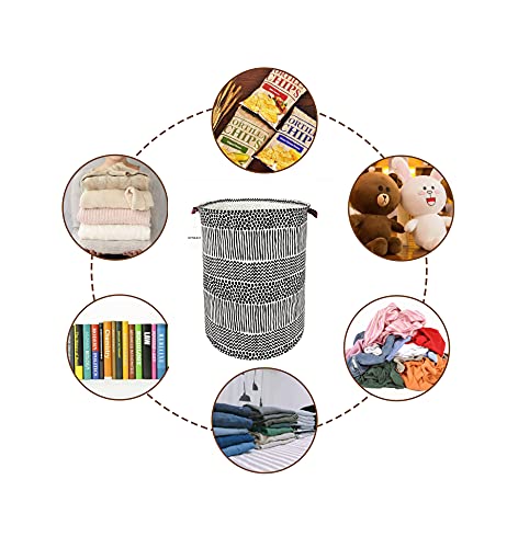 Folding laundry basket,home decor,Large Storage Bins,Storage basket,Bedroom storage,Waterproof Storage box Nursery family laundry hamper/basket (Black line)