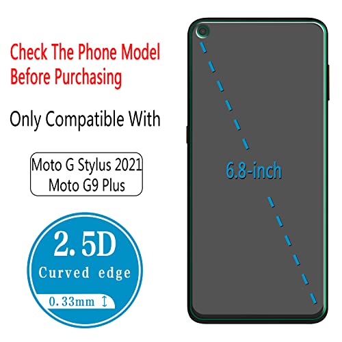 HPTech (2-Pack) Designed for Motorola Moto G Stylus (2021) Tempered Glass Screen Protector, 9H Hardness, Anti Scratch, Bubble Free