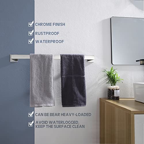 KOKOSIRI 24-Inch Single Towel Bar, Bathroom Towel Holder, Toilet Paper Holder, Bath Towel Hook Modern Robe Hook Coat Hook, Wall Mounted, SUS 304 Stainless Steel, Polished Chrome, B05A4-CH-L24