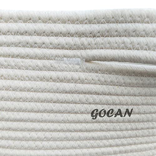 GOCAN Extra Large Laundry Basket 22" X 22"X 14" XXXL Cotton Rope Woven Basket for Blankets Storage Basket with Handles for Living Room (Beige)