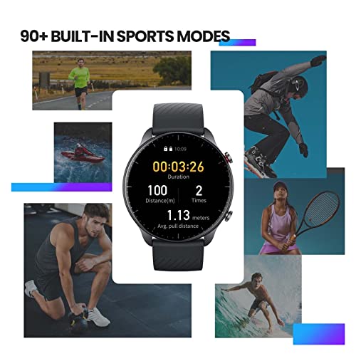 JAITEA [New Version GTR 2 New Version Smartwatch Alexa Built-in Ultra-Long Battery Life Smart Watch for Android iOS Men (Color : Black1, Size : GTR 2 New Version)