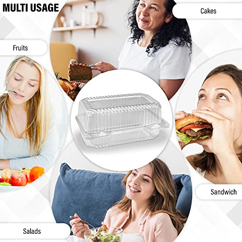 MT Products Disposable Sturdy Plastic Hinged Loaf Containers - Durable Medium Hoagie or Sandwich Container – Inside Dimensions of 8 in x 4 in x 3.85 in (Pack of 20) Made in The USA