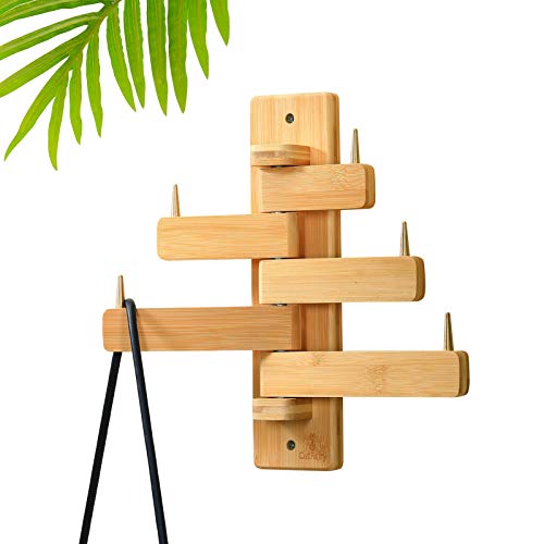 CatFairy Can Swing Wood Coat Rack Wall Hooks, Wood Wall Hooks Made of Pure Solid Bamboo, Robust, Beautiful and Personalized Wall Mounted Bathroom Towel Rack (Swivel Foldable Bamboo)