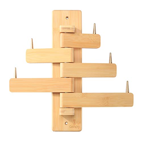 CatFairy Can Swing Wood Coat Rack Wall Hooks, Wood Wall Hooks Made of Pure Solid Bamboo, Robust, Beautiful and Personalized Wall Mounted Bathroom Towel Rack (Swivel Foldable Bamboo)