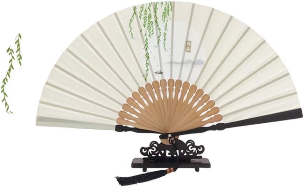Hand Fan Folding Fan,Hand-held Fan,Folding Fan Female Classical Bamboo Bone Folding Fan Ancient Wind Tassel Small Fan Women Fans Hand Paper Folding Props Vintage style