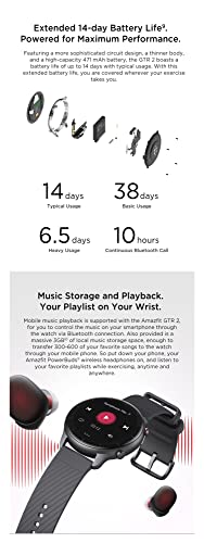 JAITEA [New Version GTR 2 New Version Smartwatch Alexa Built-in Ultra-Long Battery Life Smart Watch for Android iOS Men (Color : Black1, Size : GTR 2 New Version)