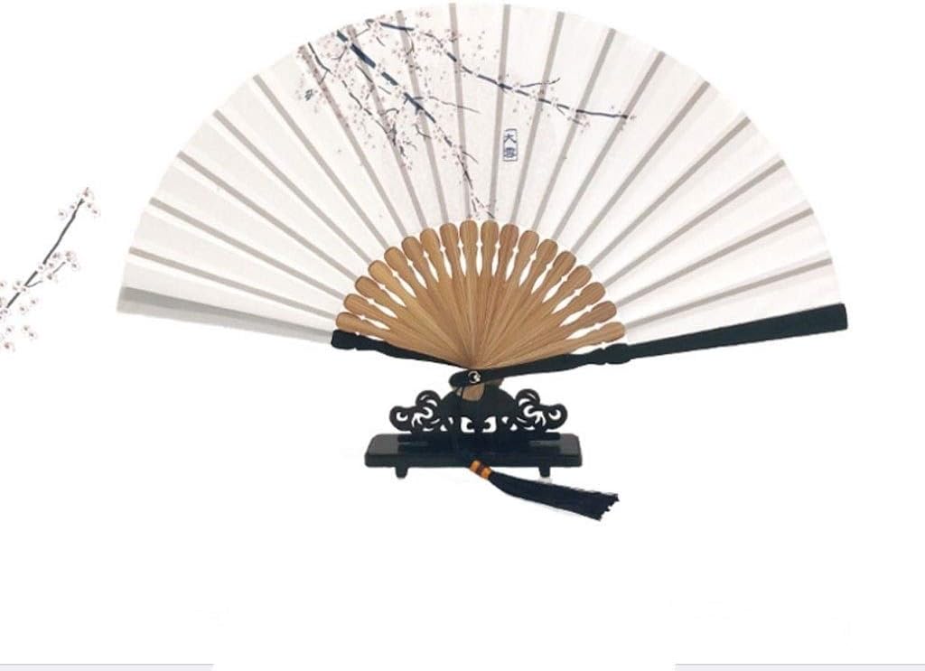 Hand Fan Folding Fan,Hand-held Fan,Folding Fan Female Classical Bamboo Bone Folding Fan Ancient Wind Tassel Small Fan Women Fans Hand Paper Folding Props Vintage style