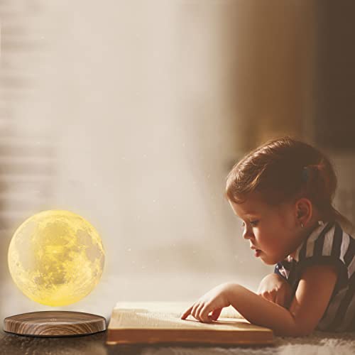 GDREAMT Levitating Moon Lamp, 18 Colors Floating and Spinning 3D Printing Moon Night Light with Magnetic Base & Remote Control LED Night Lamp Gift for Baby Girls Boys Birthday Christmas