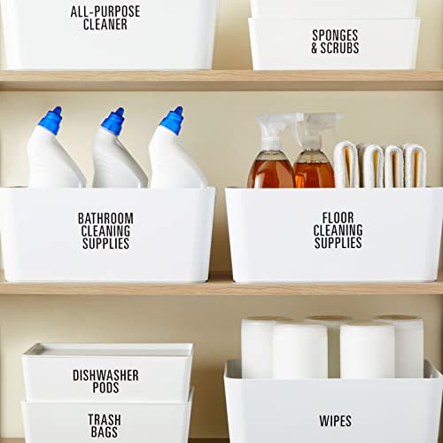 162 Pieces Laundry Room Labels, Bold All Caps Black Print on Clear Stickers for Linen Closet, Cleaning Supplies (Water Resistant)