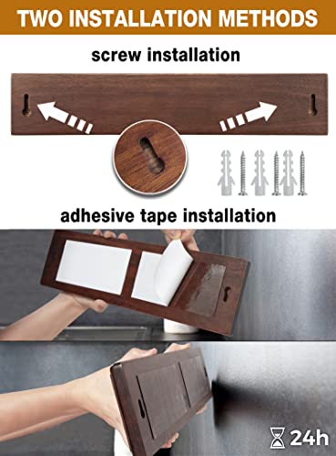 Magnetic Knife Holder for Wall 16 Inch, HOSHANHO Powerful Magnetic Knife Strip, Acacia Wood Magnet Knife Rack for Kitchen Knives & Tools