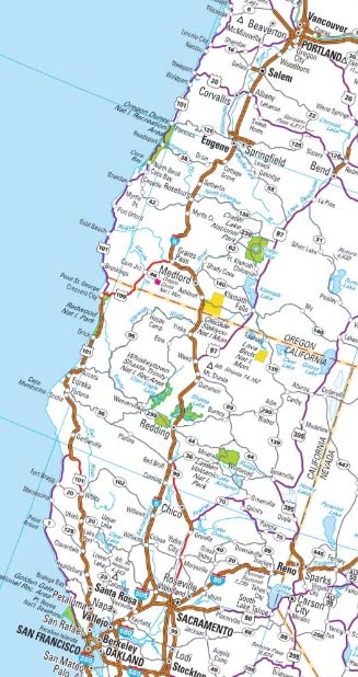 Western United States, Pearl Highway Map (Laminated)
