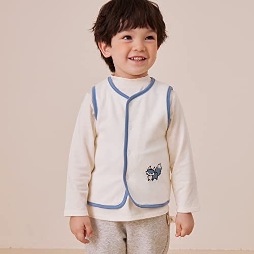 pureborn Baby Boy Reversible Vest Fleece Lined Winter Waistcoat for Boys Colorful Fox 6-12 Months