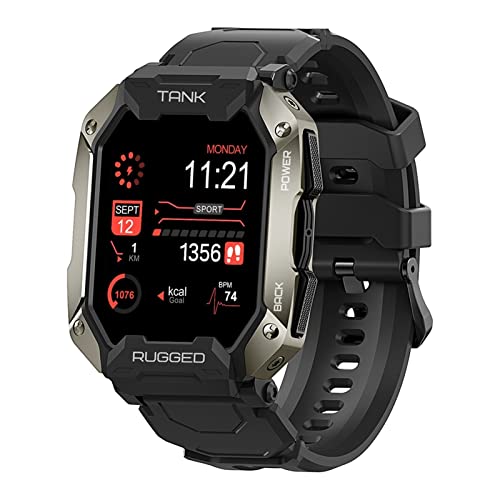 JAITEA Smartwatch Men's Digital Sports Fitness Watch Call 5ATM Waterproof Bluetooth Outdoor Smart Watch Ladies Men (Color : Black1, Size : A)