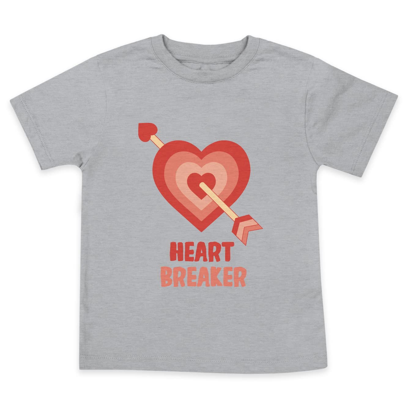 Wild and Happy Heart with Arrow Shirt for Toddler Boys in Grey 4T