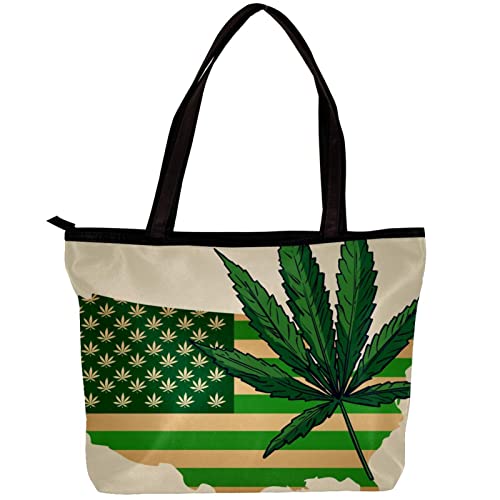 Tote Bag Women Satchel Bag Handbag Stylish Tote Handbag for Women Hobo Bag Fashion Crossbody Bag, Leaves and Flag