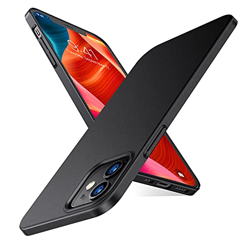 TORRAS Slim Fit Compatible for iPhone 12 Mini Case, Ultra-Thin Lightweight Full Protection Hard PC for iPhone 12 Mini Phone Case with Comfortable Grip 5.4 inch 2020, Space Black