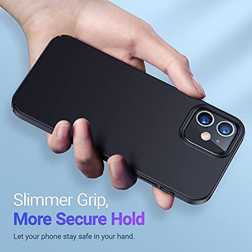 TORRAS Slim Fit Compatible for iPhone 12 Mini Case, Ultra-Thin Lightweight Full Protection Hard PC for iPhone 12 Mini Phone Case with Comfortable Grip 5.4 inch 2020, Space Black