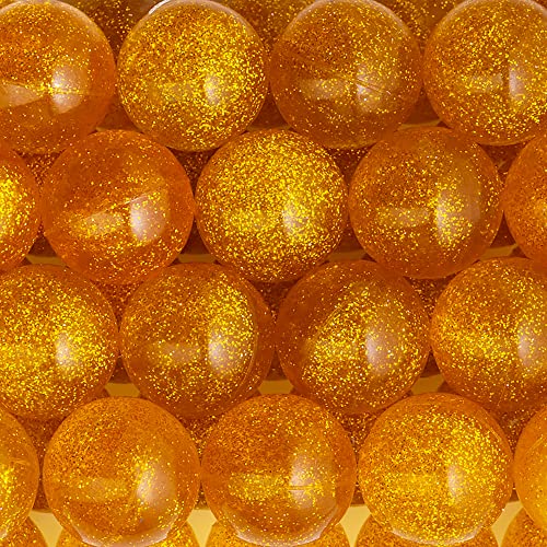 Entervending Bouncy Balls - Gold Glitter Bouncy Balls - Party Favors and Gifts for Kids - Rubber Balls - 25 Pcs Large Bouncy Balls 45mm - Vending Machine Toys - Goodie Bag Fillers