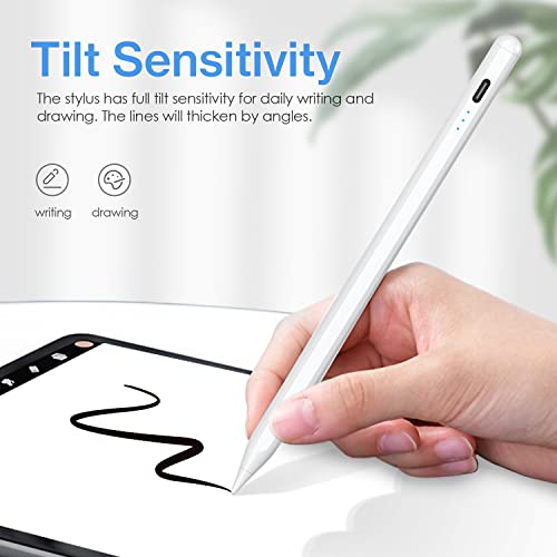Stylus Pen for iPad 9th&10th Generation, Active Apple Pencil 1st / 2nd Generation for iPad 2018-2022, iPad Pencil Apple Pen for iPad Mini 6th, iPad Pro 11/12.9inch, iPad Air 3/4/5, iPad 6/7/8th, White