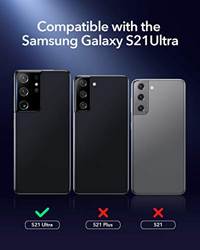 ESR Camera Lens Protector Compatible with Samsung Galaxy S21 Ultra [2-Pack] [Scratch-Resistant Tempered Glass] [Ultra-Thin], Black