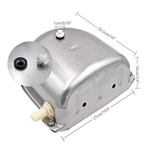 MACGOAL Stainless Steel Automatic Waterer Bowl with Float Valve and Drain Plugs, Water Trough for Livestock Dog Goat Pig Waterer