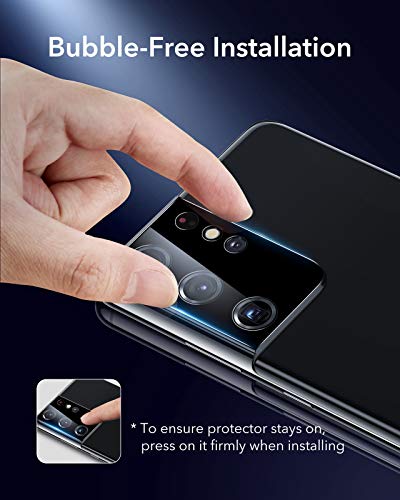 ESR Camera Lens Protector Compatible with Samsung Galaxy S21 Ultra [2-Pack] [Scratch-Resistant Tempered Glass] [Ultra-Thin], Black