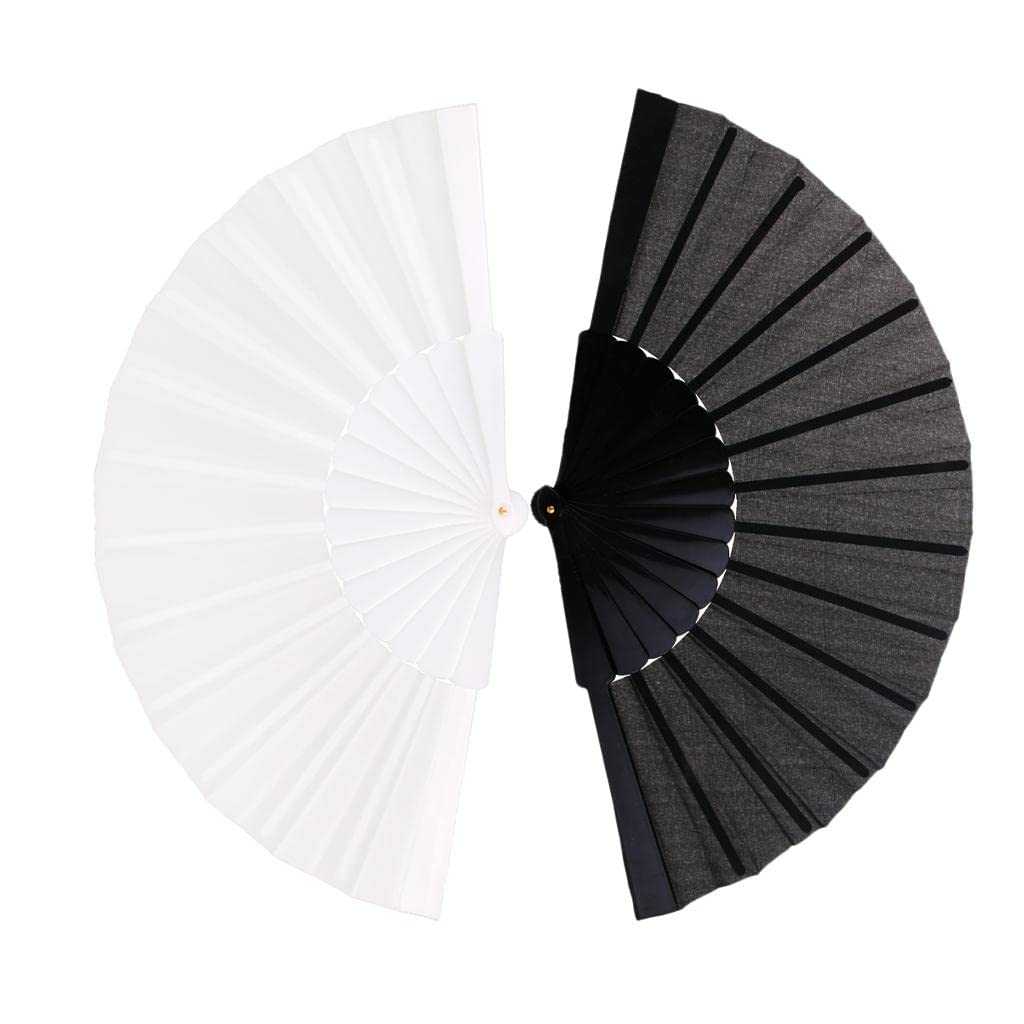 RAZZUM 2/Pack Solid Japanese Folding Fan