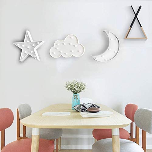 AUSAYE 3 PCS 3D Crescent Moon Light Cloud Led Star Lamp, Decorative Night Lights Room Decor NightLight for Kids Adults Birthday Christmas Gifts