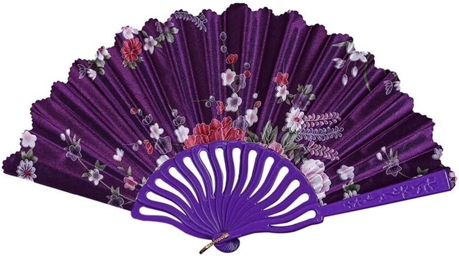 Hand Fan Folding Fan,Hand-held Fan,Wedding Folding Fan Chinese Style Dance Wedding Party Lace Silk Folding Hand Flower Fan Fans Hand Paper Folding Props Vintage Style
