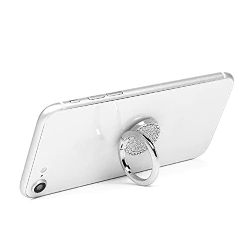 Mavis's Diary Bling Cell Phone Ring Stand Holder, Universal 360 Rotation Metal Buckle Tablet Finger Grip Kickstand Compatible with iPhone Galaxy LG Google Moto All Smartphones(Silver)