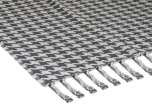 Pattern Throw Blanket 50x60 - 100% Cotton Throw Blanket with Fringe for Couch Bed Chair - Unique Designed Bed Throw Blanket - Warm Cozy Knitted Stripes Throw Blanket - Decorative Farmhouse Blanket