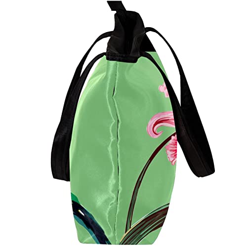 Women's Large Size Canvas Shoulder Bag Hobo Crossbody Handbag Casual Tote, animal flower bird