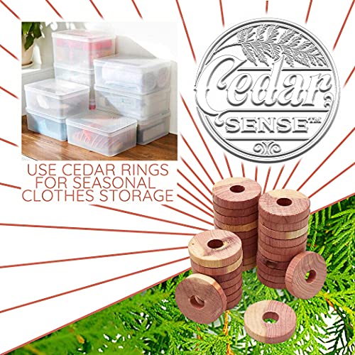 Cedar Sense Cedar Rings & Balls - 30 & 60 Pack Combo Save $$$ When You Buy 2 Combined - Cedar Blocks for Clothes Storage - Cedar for Closets - Closet Freshener - Cedar for Hangers