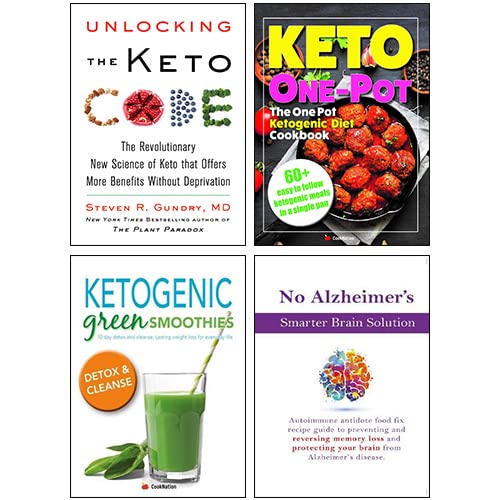 The One Pot Ketogenic Diet Cookbook, Ketogenic Green Smoothies, No Alzheimer's Smarter Brain Keto Solution, Unlocking the Keto Code [Hardcover] 4 Books Collection Set