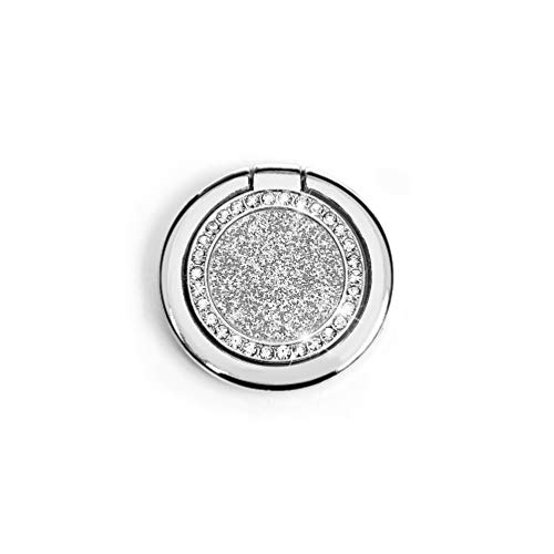 Mavis's Diary Bling Cell Phone Ring Stand Holder, Universal 360 Rotation Metal Buckle Tablet Finger Grip Kickstand Compatible with iPhone Galaxy LG Google Moto All Smartphones(Silver)