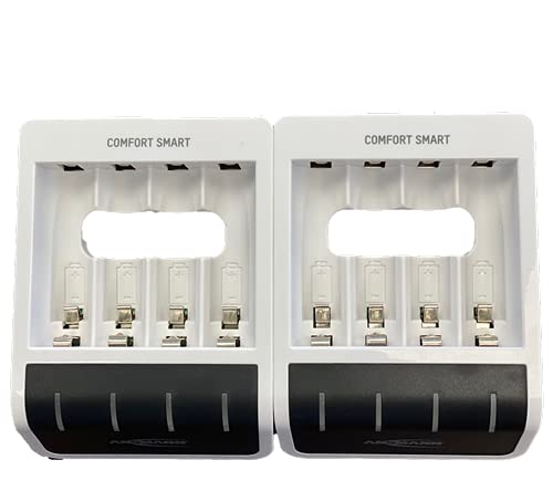 Ansmann Comfort Smart Charger Bundle for 1-8 AA/AAA Rechargeable Batteries + 8 pcs of Ansmann AA 2850 Hybrid Rechargeable Batteries