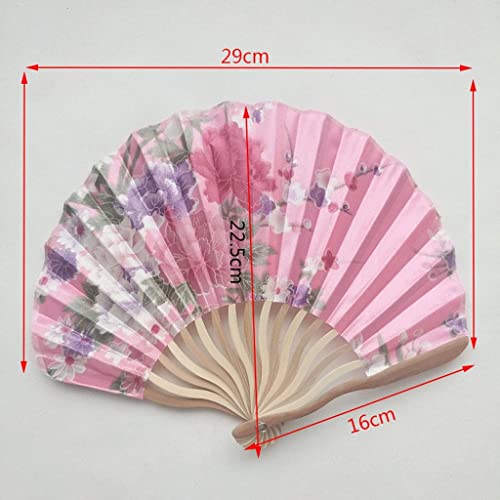 RAZZUM Folding Hand fansChinese Style Hand Held Fans,Silk Bamboo Pattern Folding Fans for Handheld Wedding Hand FanChinese Fans Fan (Color : F)