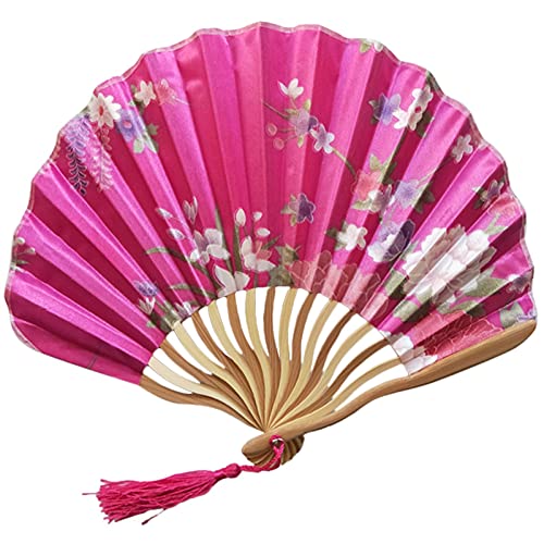 Xinbalove Hand Folding Fans Chinese Tai Chi Folding Fan Chinese Classic Folding Fan Hand Held Fan Bamboo Paper Folding Fan Party Wedding Decor Vintage Bamboo Folding Hand Fans (Color : I)