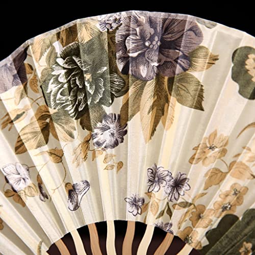 RAZZUM Folding Hand fansChinese Style Hand Held Fans,Silk Bamboo Pattern Folding Fans for Handheld Wedding Hand FanChinese Fans Fan (Color : F)