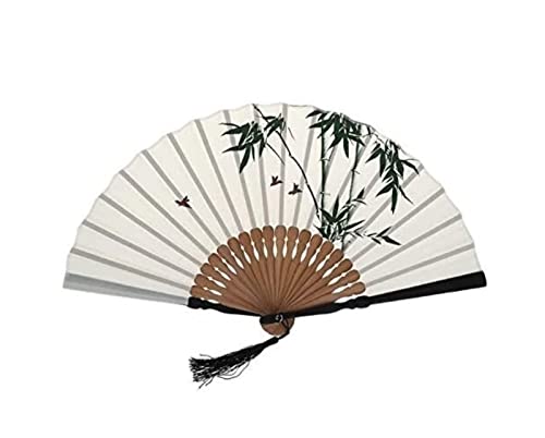 PHONME Chinese Style Vintage Summer Bamboo Folding Fan Hand Held Fan Dance Wedding Party Decor Hand Fan Folding Fan Vintage Style