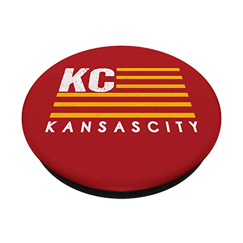 KC Red & Yellow Kansas City USA Flag Kc Red American Flag Kc PopSockets Swappable PopGrip
