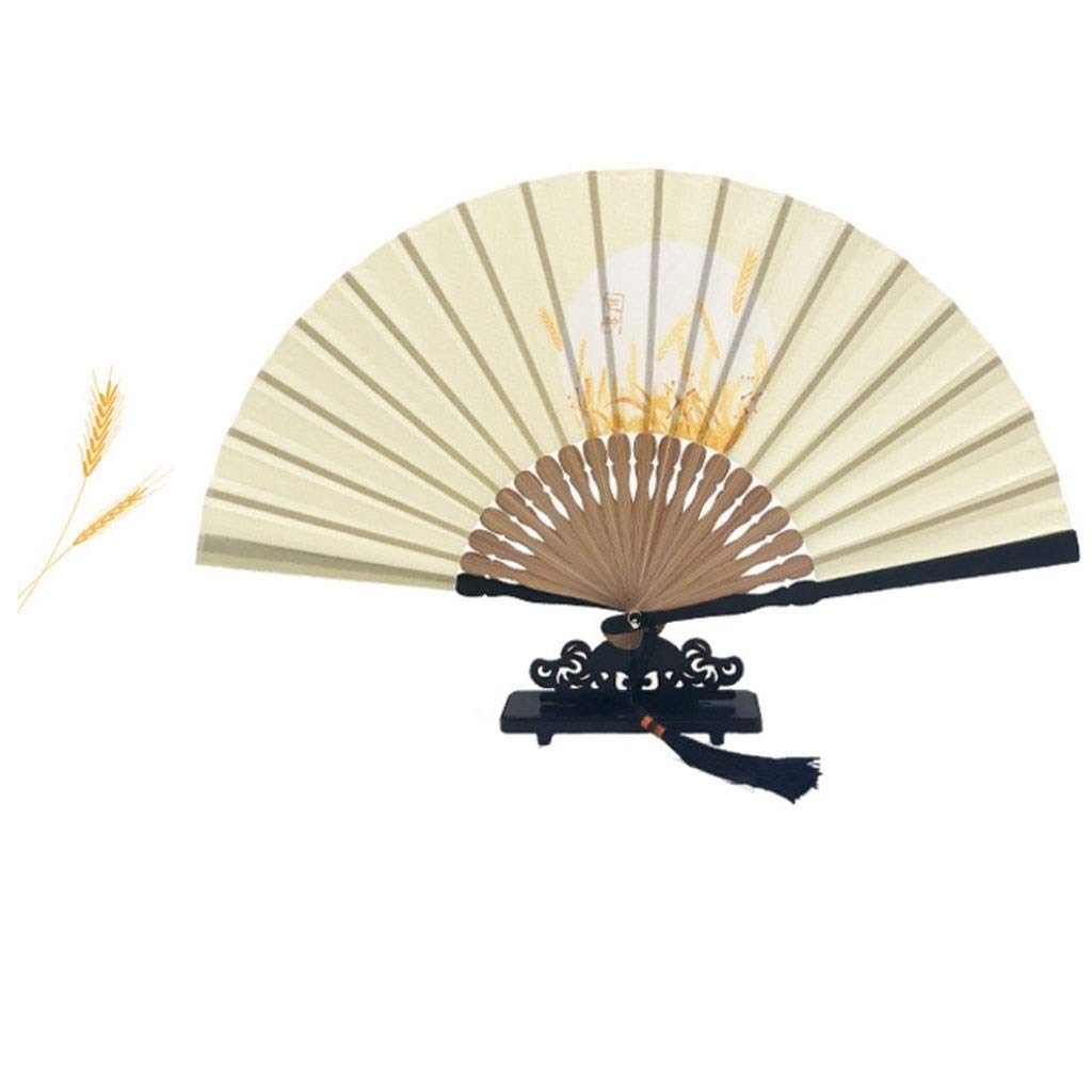 Hand Fan Folding Fan,Hand-held Fan,Folding Fan Female Classical Bamboo Bone Folding Fan Ancient Wind Tassel Small Fan Women Fans Hand Paper Folding Props Vintage style