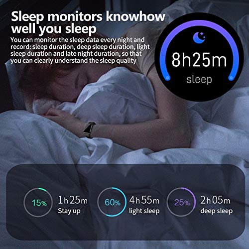 XXXDXDP Sport Modes Smart Watch for Android ios Fashion Comfortable Women Men Sleep Management Smartwatch (Color : Black)