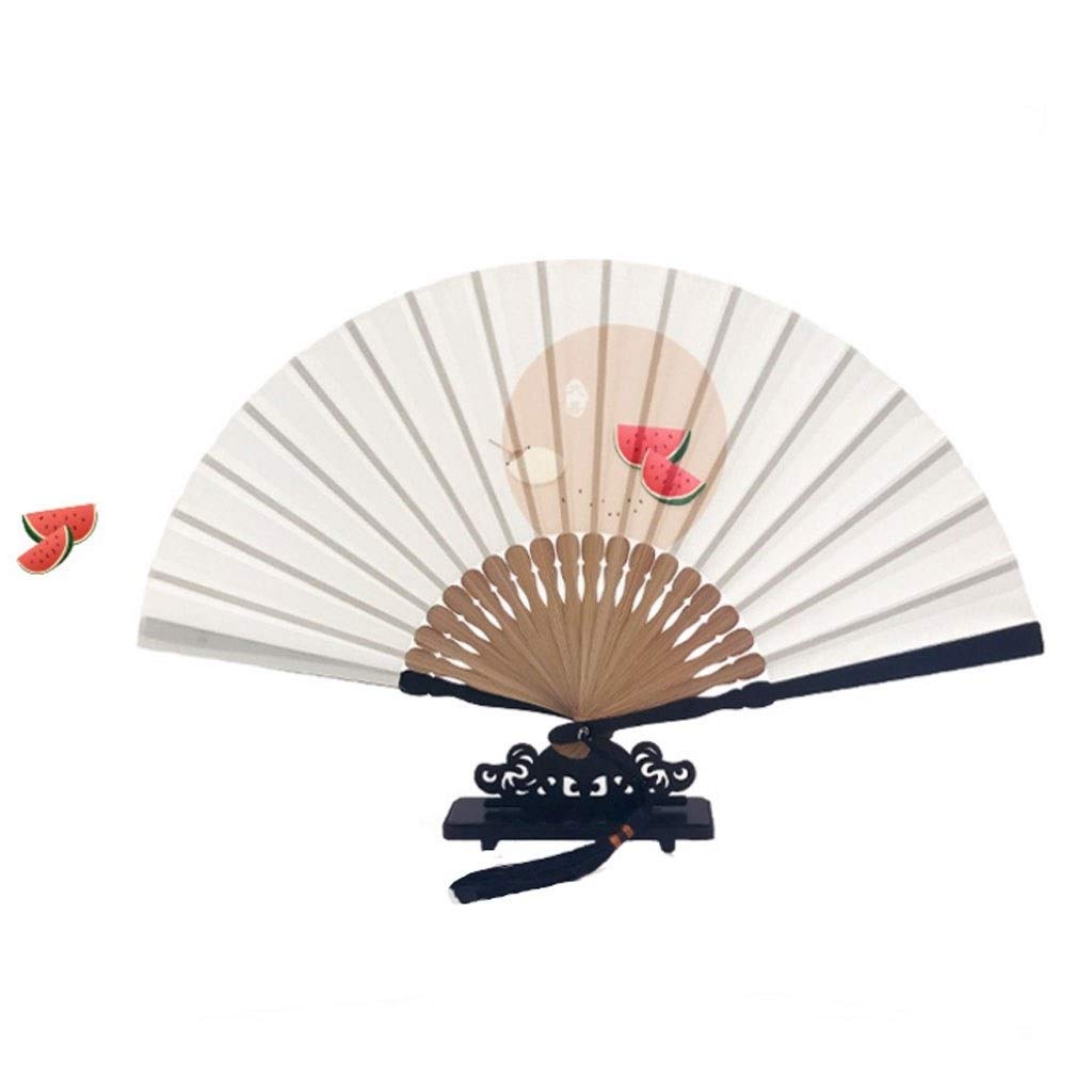 Hand Fan Folding Fan,Hand-held Fan,Folding Fan Female Classical Bamboo Bone Folding Fan Ancient Wind Tassel Small Fan Women Fans Hand Paper Folding Props Vintage style