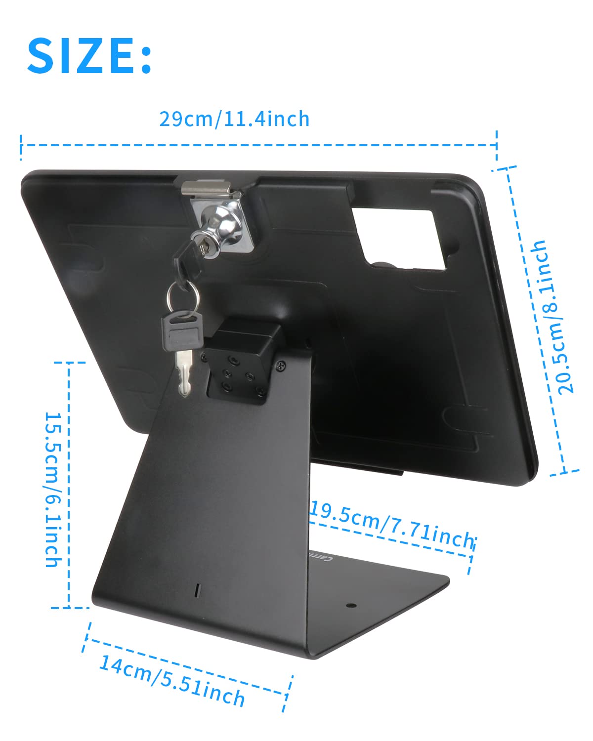 CarrieCathy Desktop Anti-Theft Security Kiosk POS Stand Holder Enclosure for 2022 2021 2020 iPad Pro 11", 10.9" 2022 iPad Air 5, 2020 iPad Air 4, Flip & Rotate